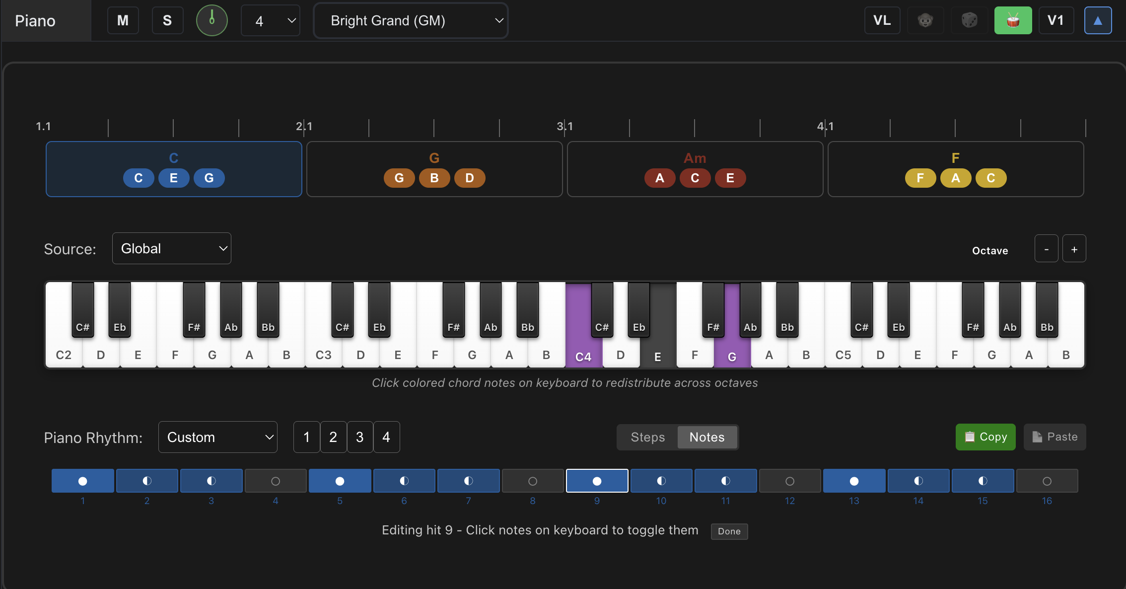 NOTES - Chord Progression Editor for Audiotool | Create Music Theory ...